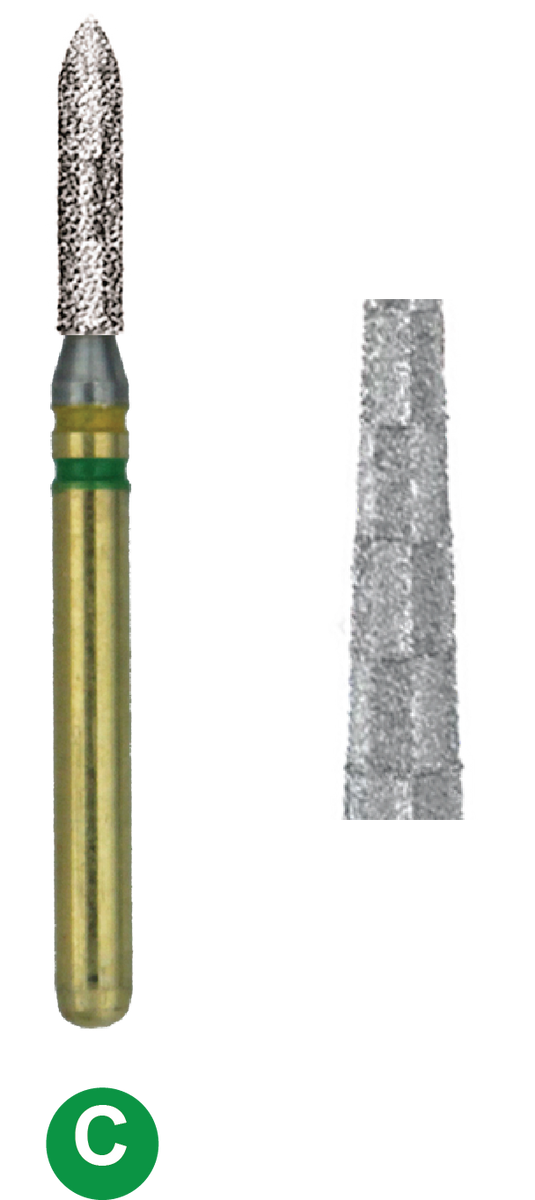 B5M 856/016 Dentalree Premium Multi-Use Diamond Burs-Round End Taper ...