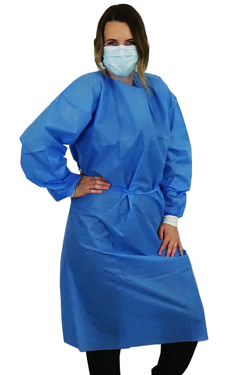 Isolation Gown - Level 2 SMS 35g with Knit Cuffs - Size L - Temporary ...